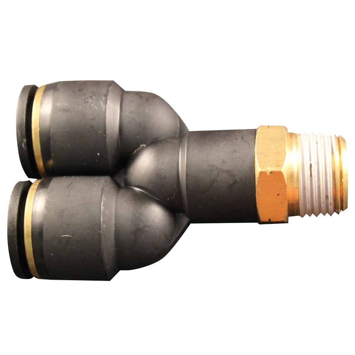 Milton 2206-2 1/4" MNPT 1/4" OD Push-to-Connect Swivel Y-Connector (Bo ...