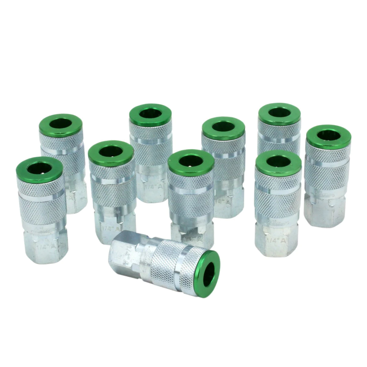 Milton 775AC COLORFIT® Couplers (A-Style, Green) - 1/4" NPT (Box of 10 ...