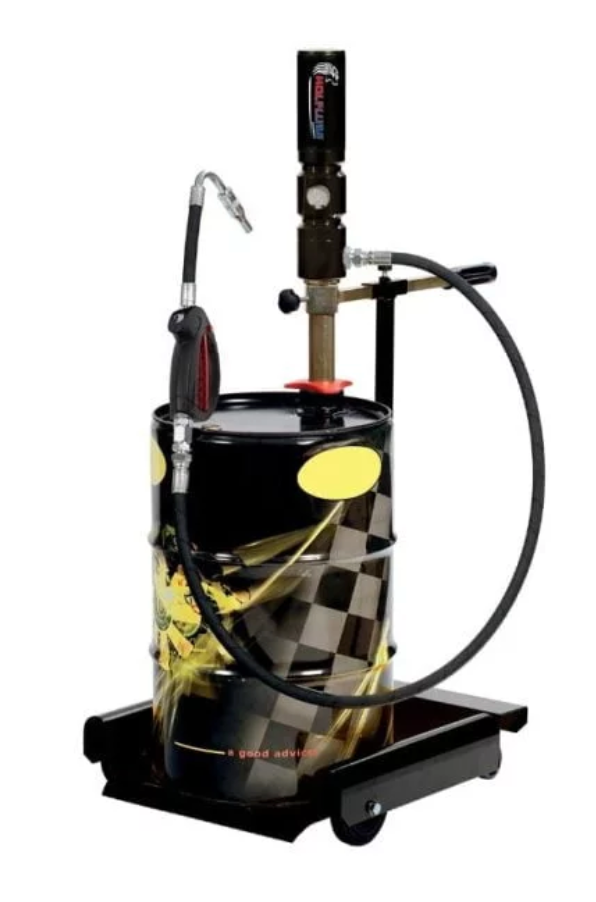 Wolflube Oil Kit – 5:1 – For 15 gal Drum – Control Handle + 4 Whls Tro