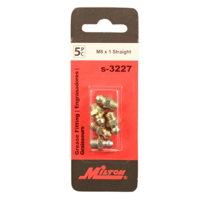 Milton S-3227 Metric M8 x 1 Straight Grease Fitting — Empire Lube Equipment