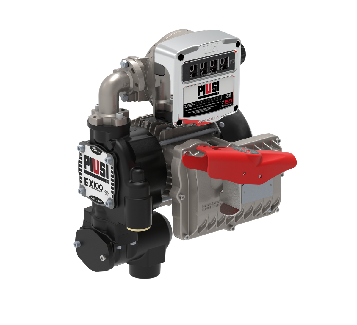 PIUSI EX100+K150 GALLON METER KIT 25GPM, 120V UL - Continuous duty F00